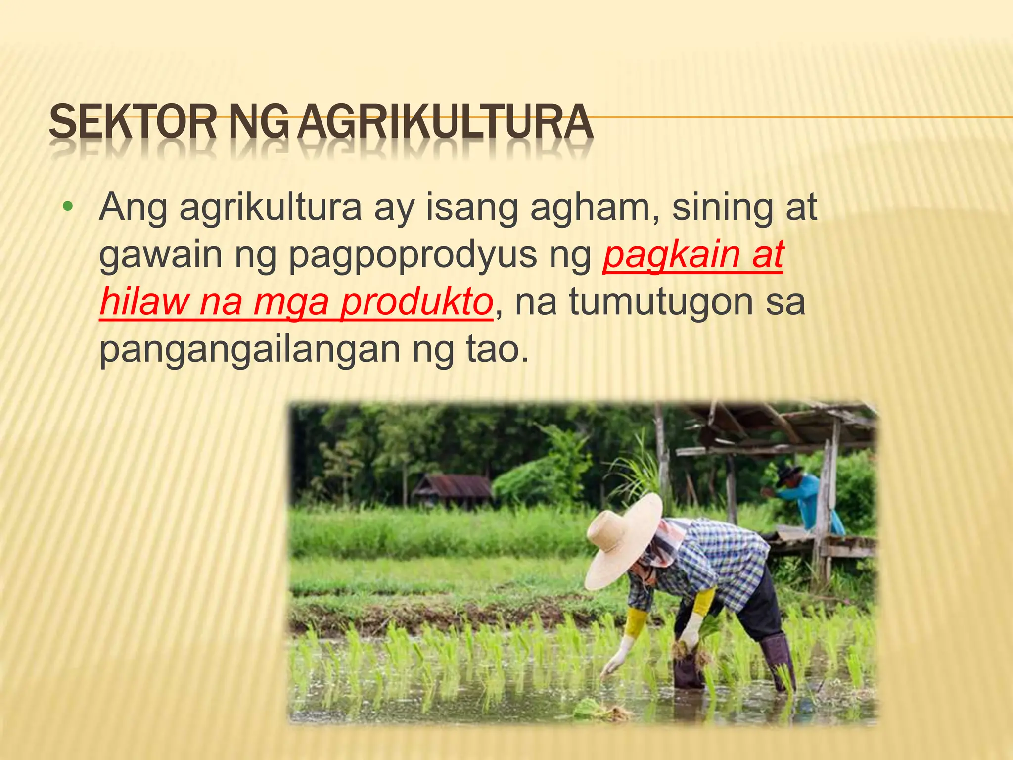 SECTOR NG AGRIKULTURA FOR GRADE 9 ARALING PANLIPUNAN FOURTH QUARTER | PPTX