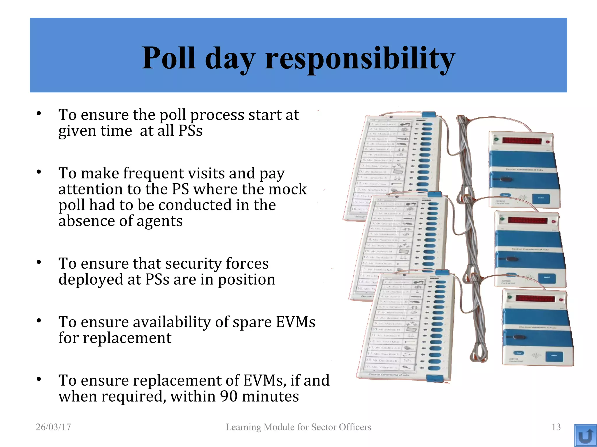 Sector officer zonal magistrates election training | PPT