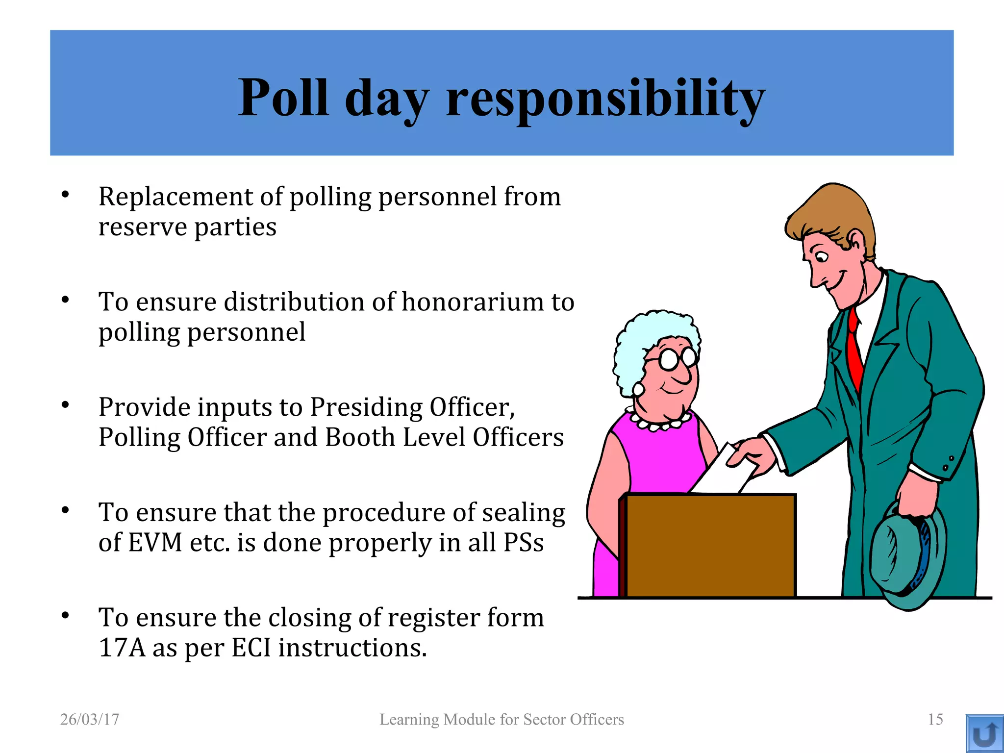 Sector officer zonal magistrates election training | PPT