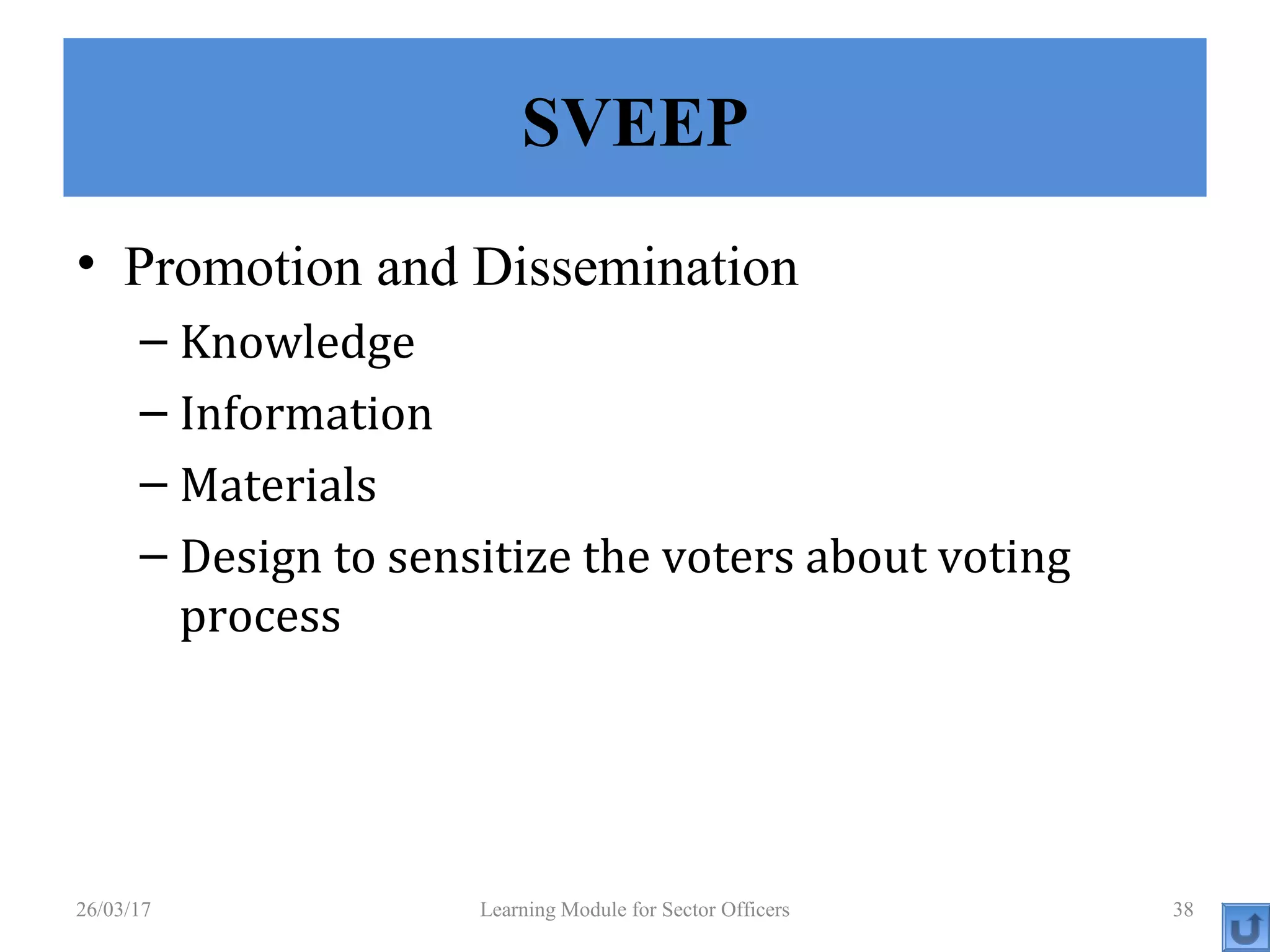 Sector officer zonal magistrates election training | PPT