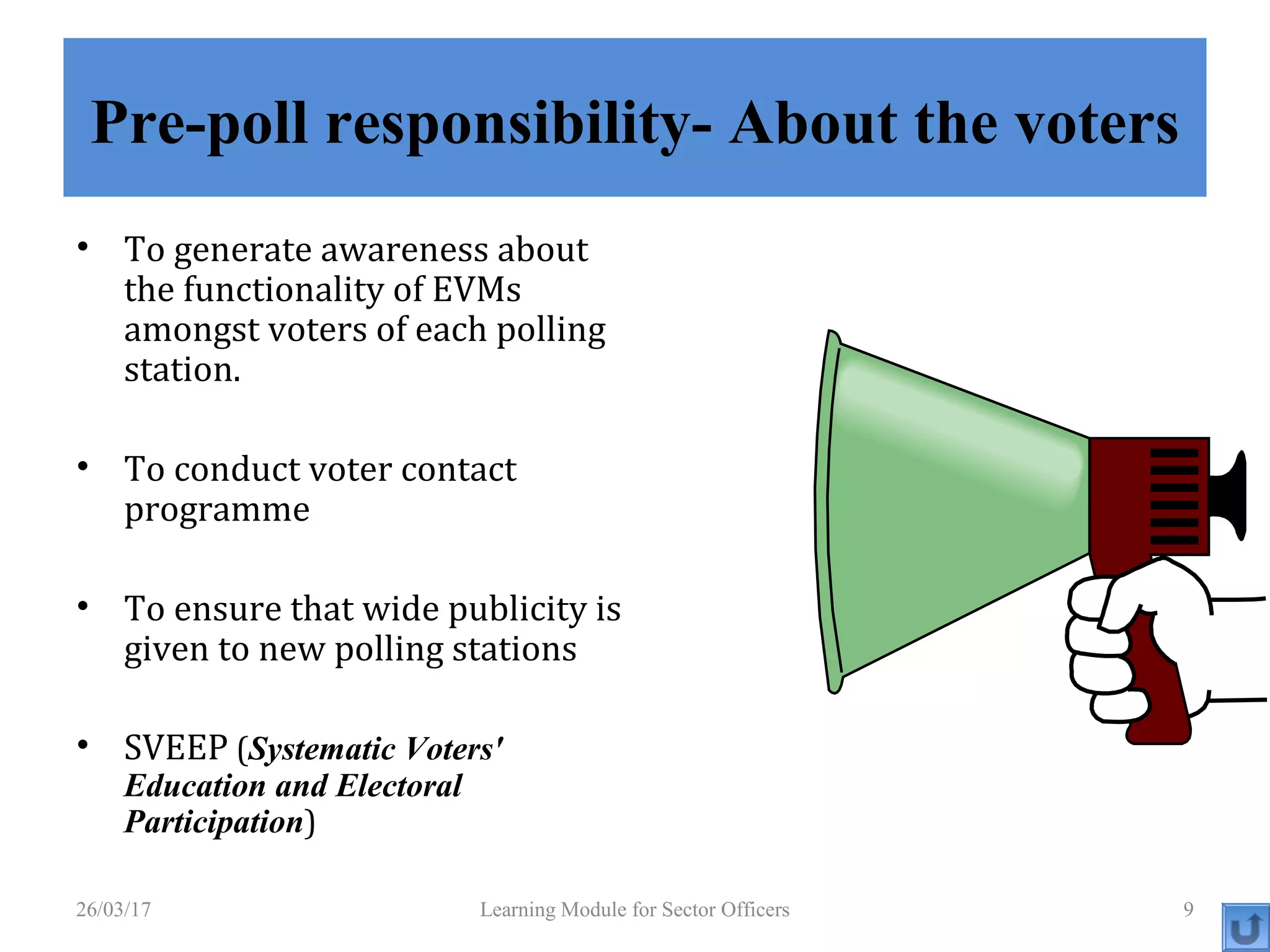 Sector officer zonal magistrates election training | PPT
