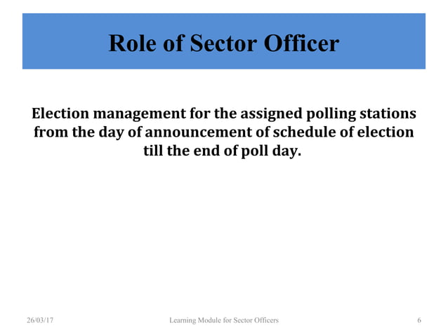 Sector officer zonal magistrates election training | PPT | Elections ...