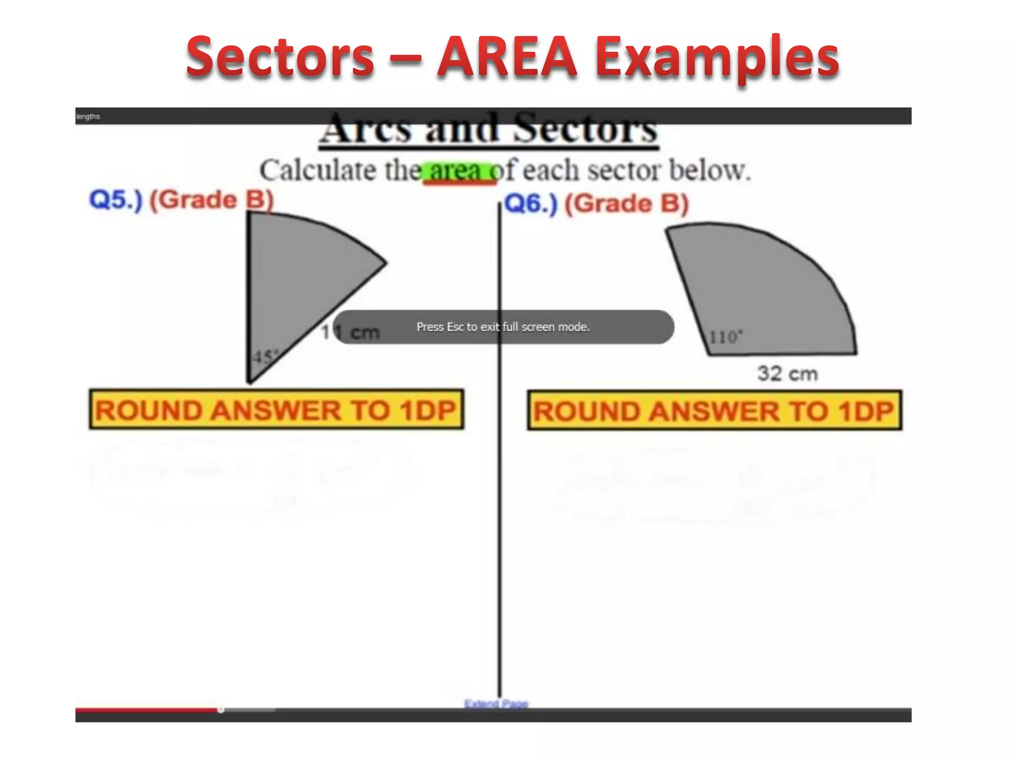Arc Length and Area of Sectors | PPTX