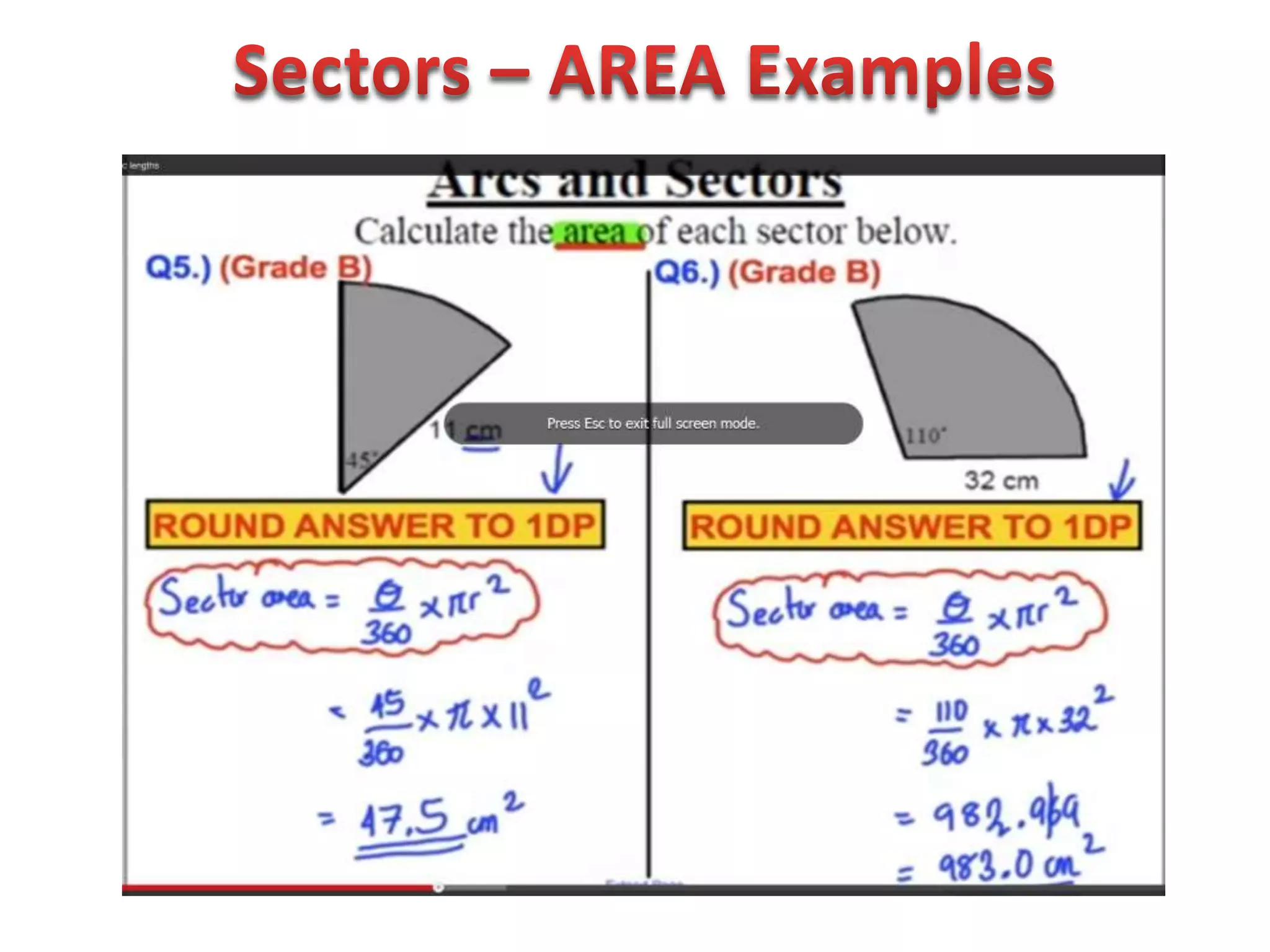 Arc Length and Area of Sectors | PPTX
