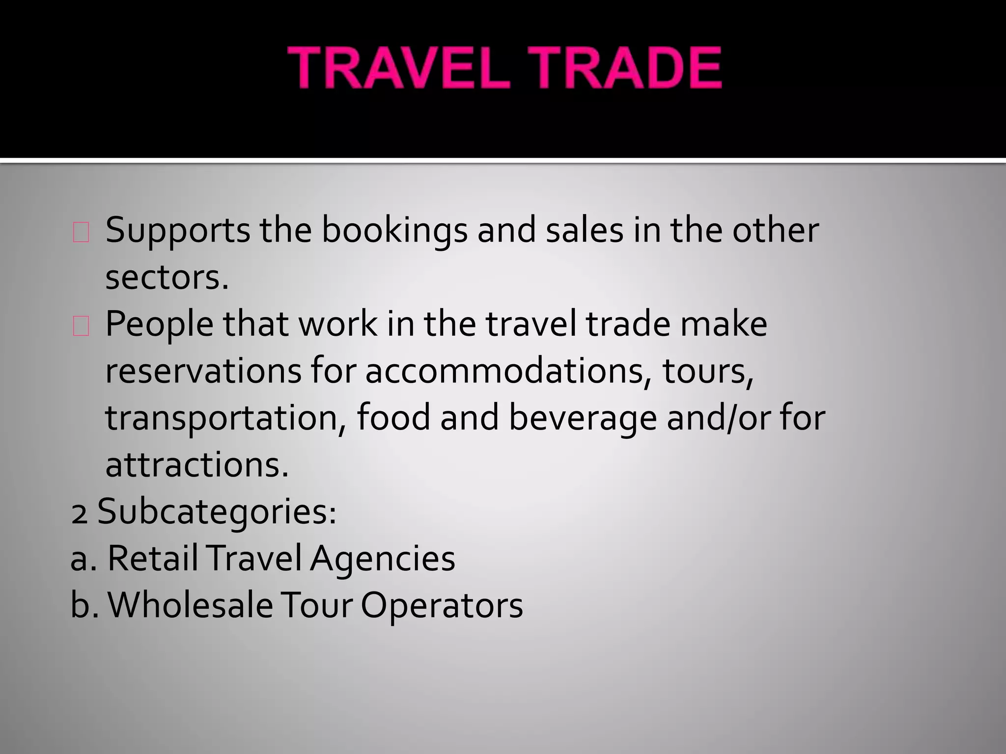 Sectors in Tourism | PPTX
