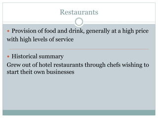 Sectors of foodservice industry | PPTX