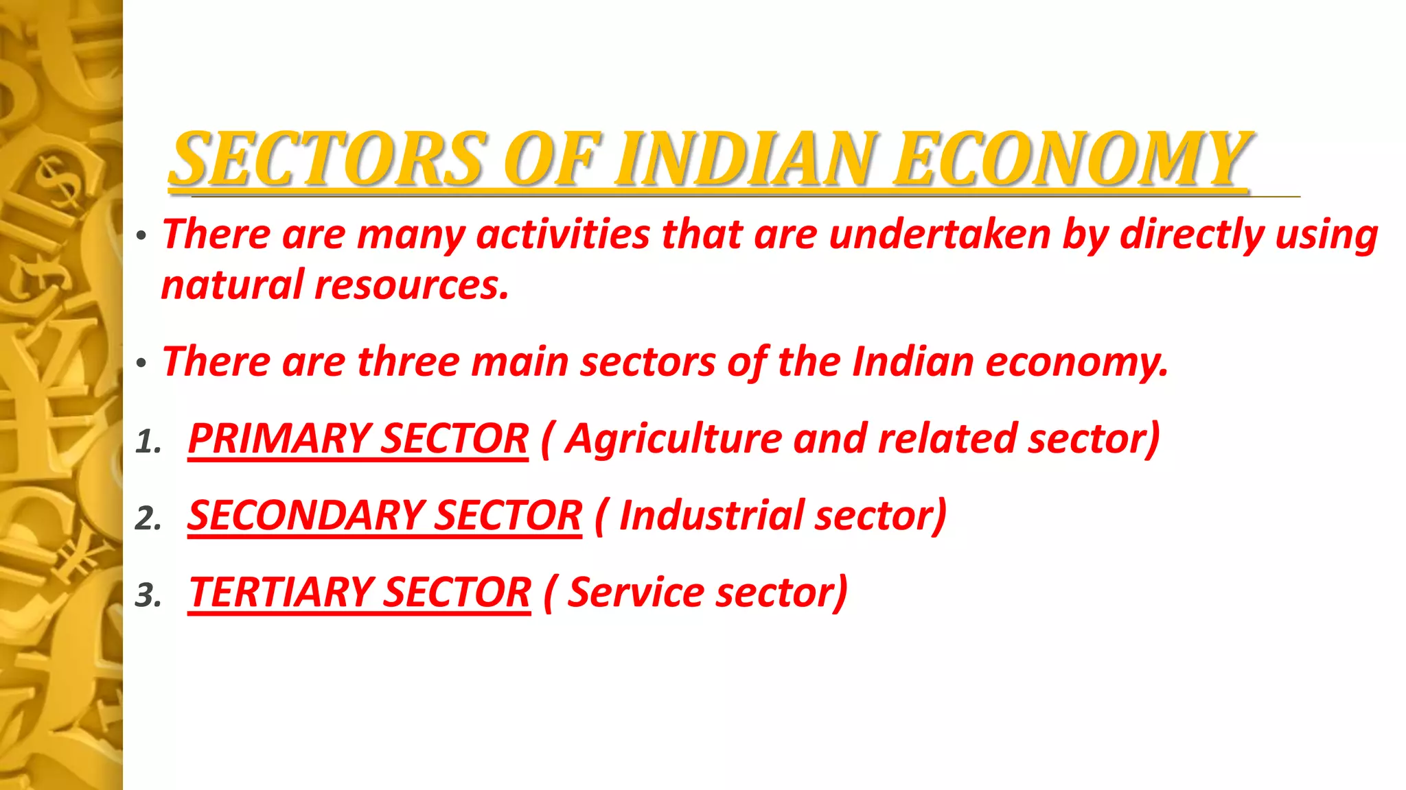 Class 10 Economics Chapter 2 Sectors of Indian Economy | PPTX
