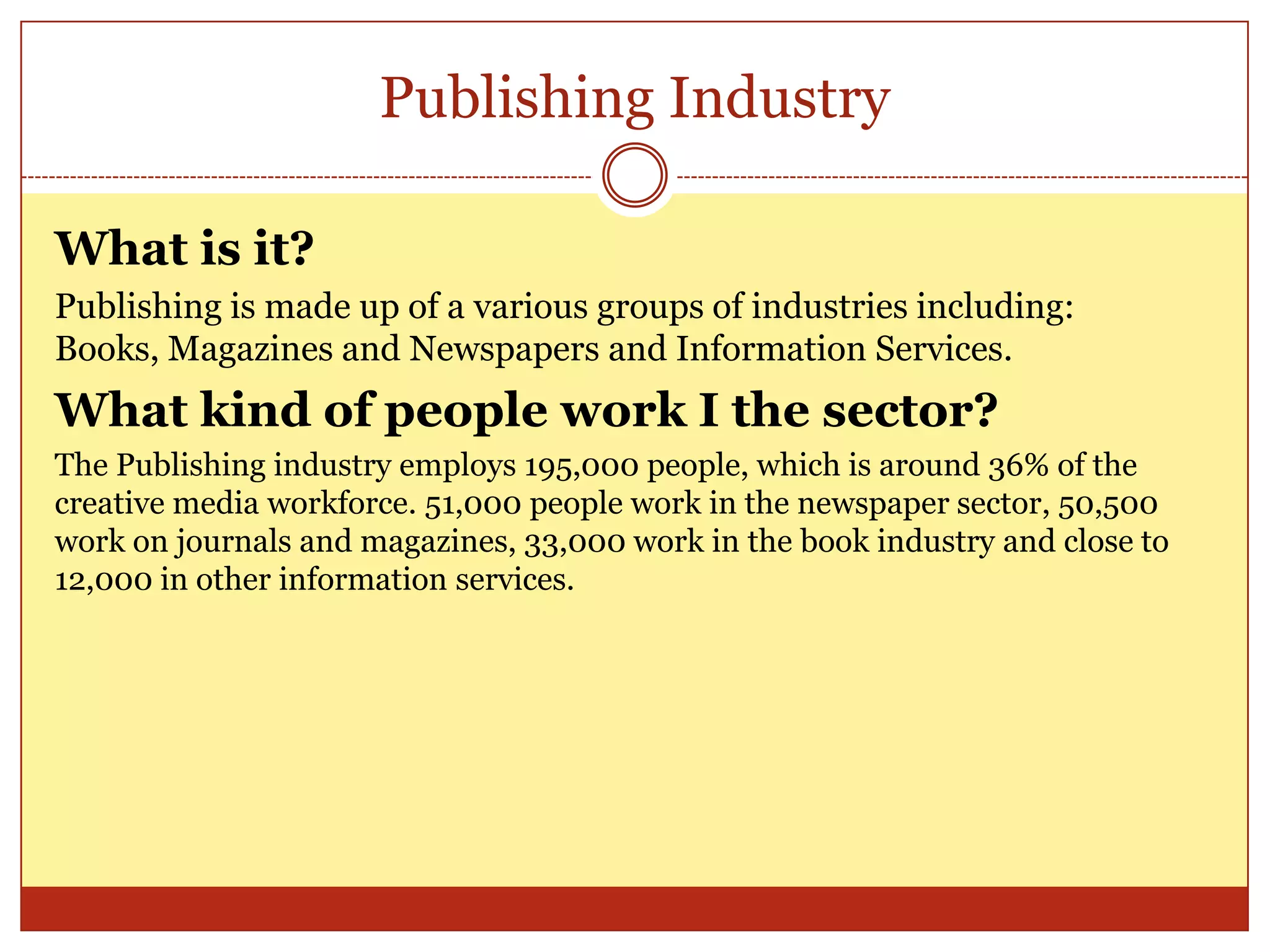 Sectors of the media industry | PPTX