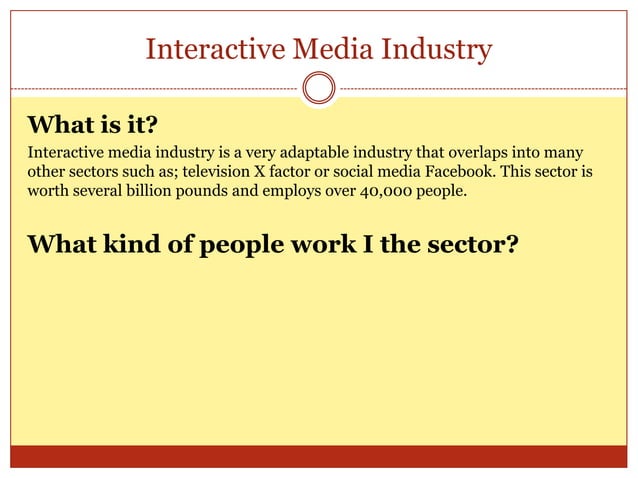 Sectors of the media industry | PPTX | Video Production | Content ...
