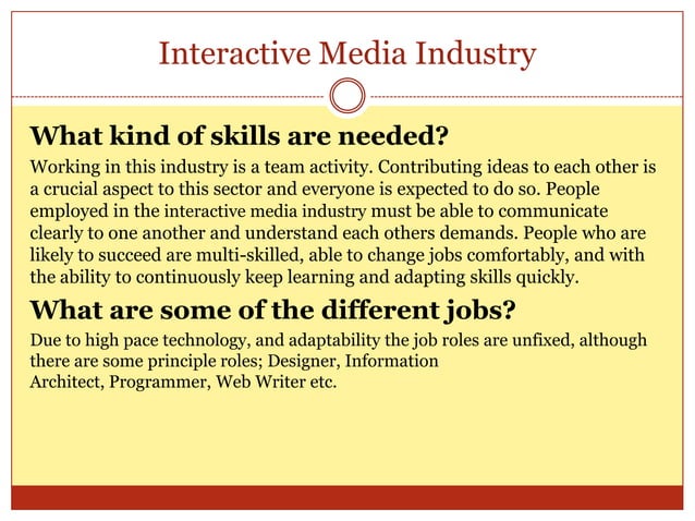 Sectors of the media industry | PPTX | Video Production | Content ...