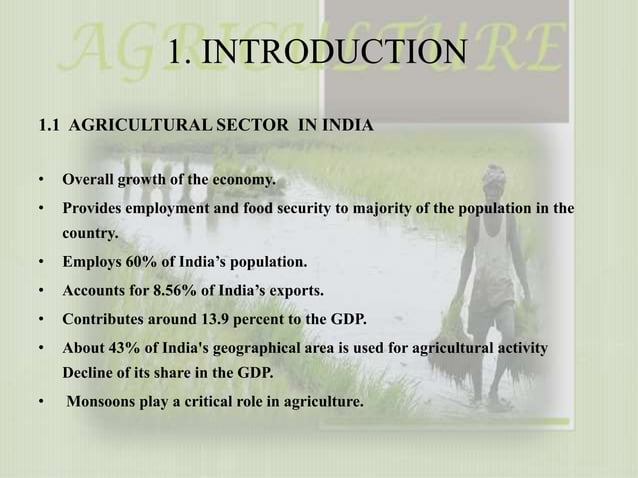 Sectoral Reformation of an Agricultural Sector in India | PPT