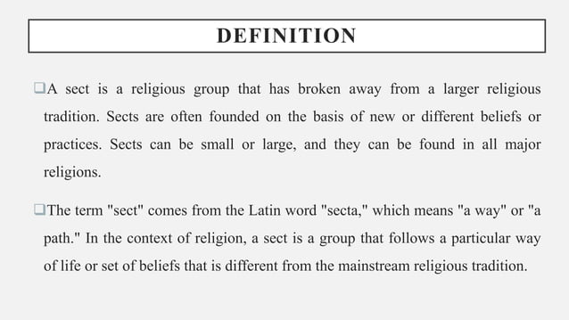 Sects.pptx | Christianity | Religion & Spirituality