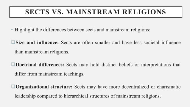 Sects.pptx | Christianity | Religion & Spirituality