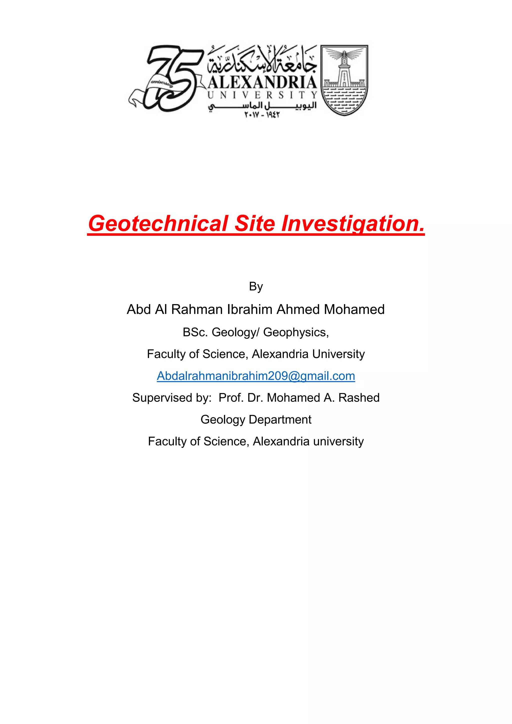 Geotechnical site investigation | PDF