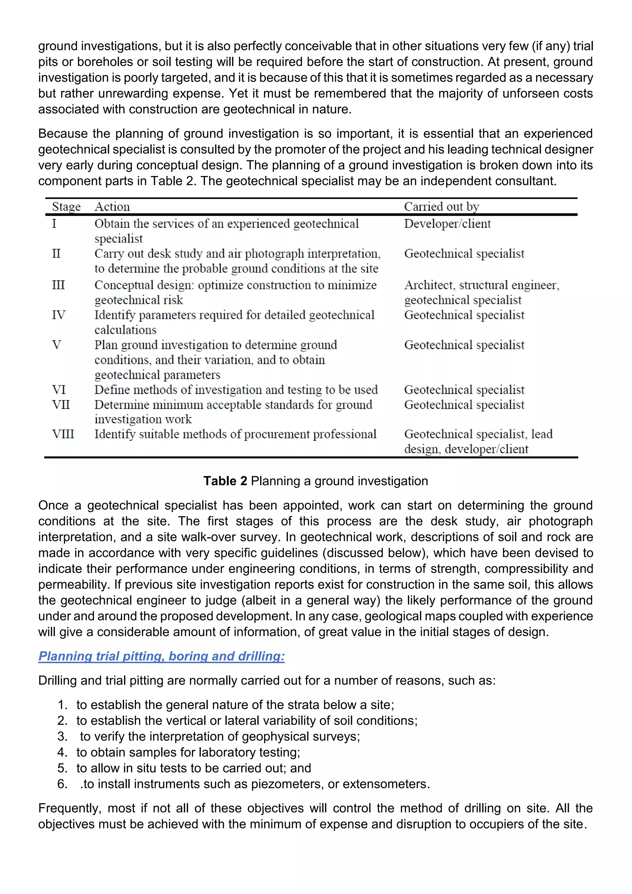 Geotechnical site investigation | PDF