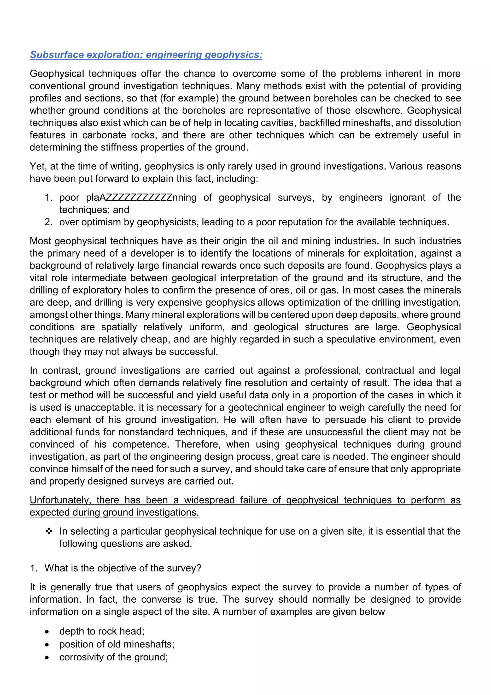 Geotechnical site investigation | PDF
