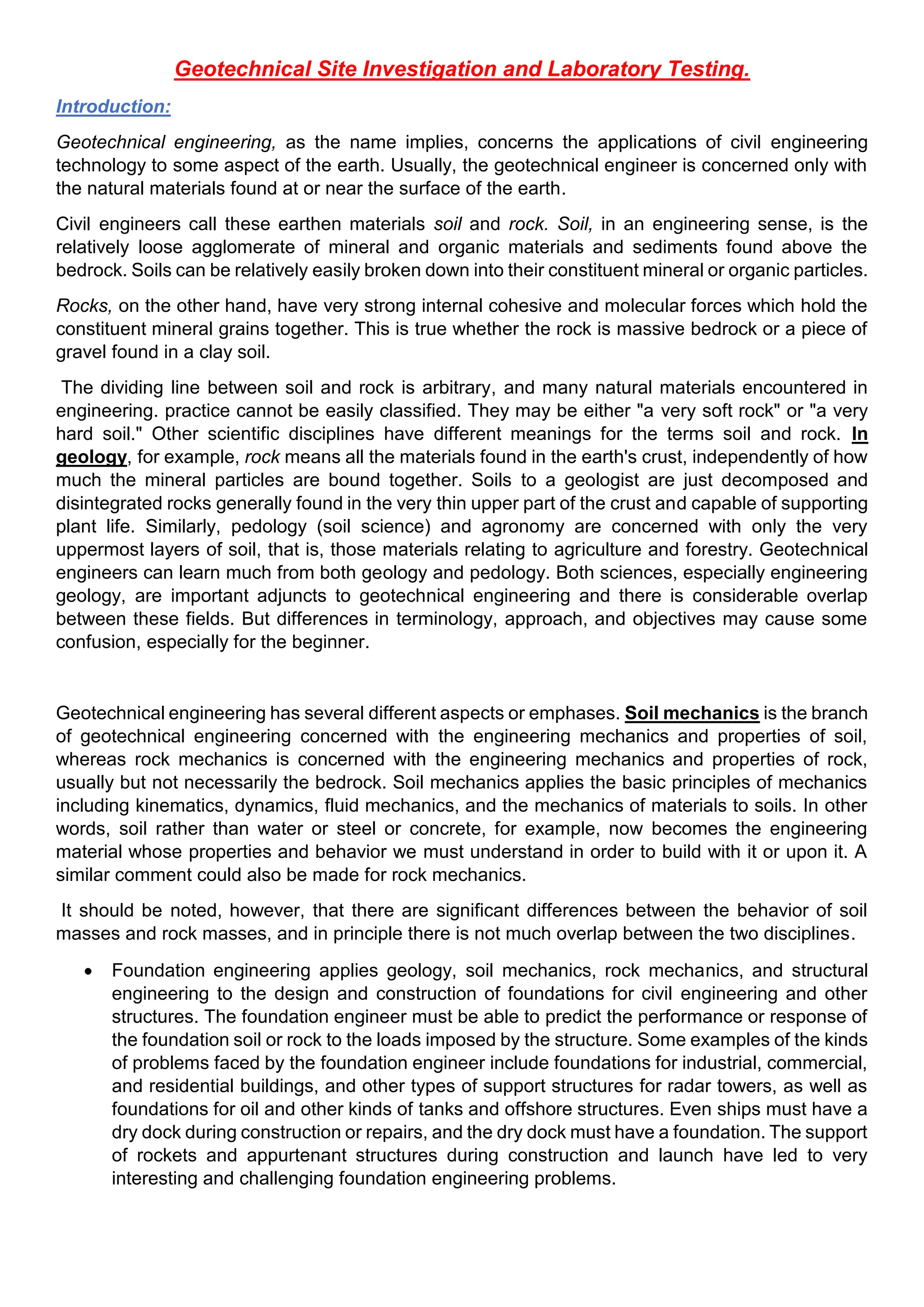 Geotechnical site investigation | PDF