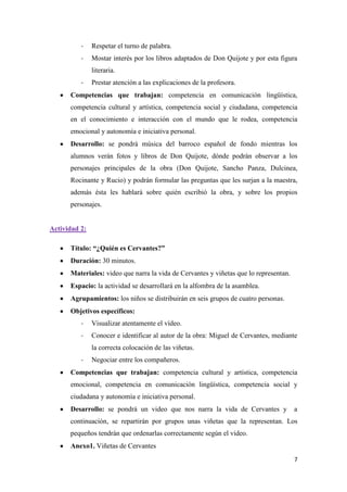 Secuencia. las aventuras de don quijote | DOCX
