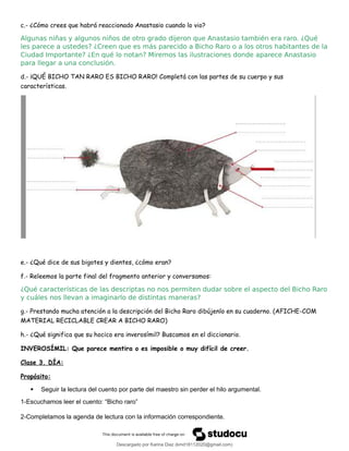 secuencia didactica bicho raro de lengua | PDF