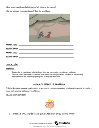 secuencia didactica bicho raro de lengua | PDF
