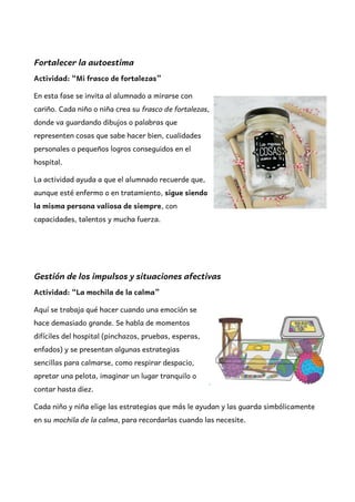 Secuencia actividades emociones aula hospitalaria | PDF