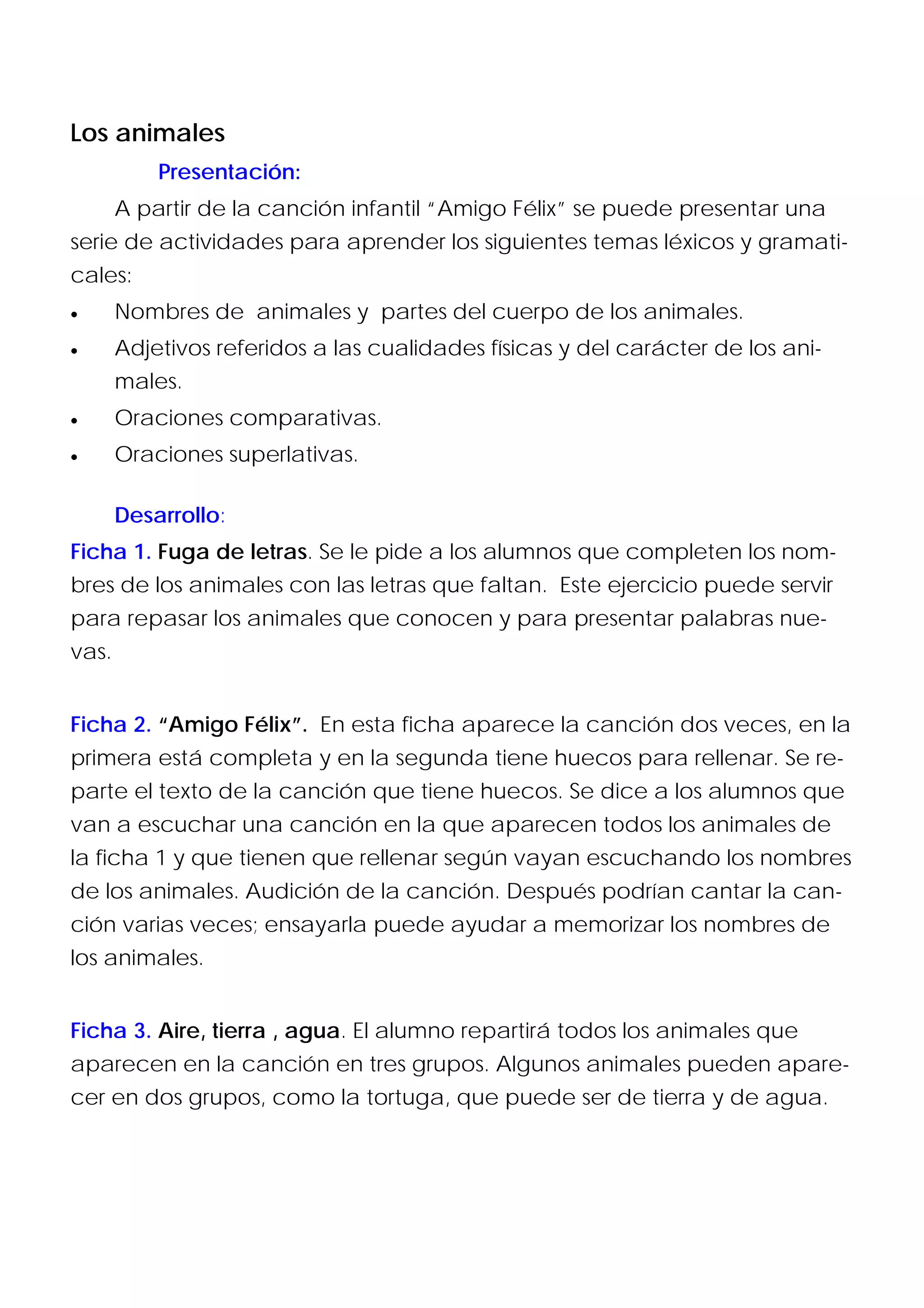 Secuencia!!!! animales!!! 1° ciclo | PDF