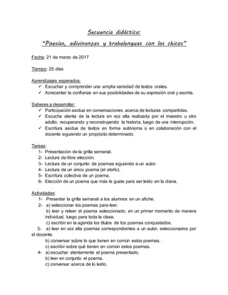 Secuencia de poesias | DOCX