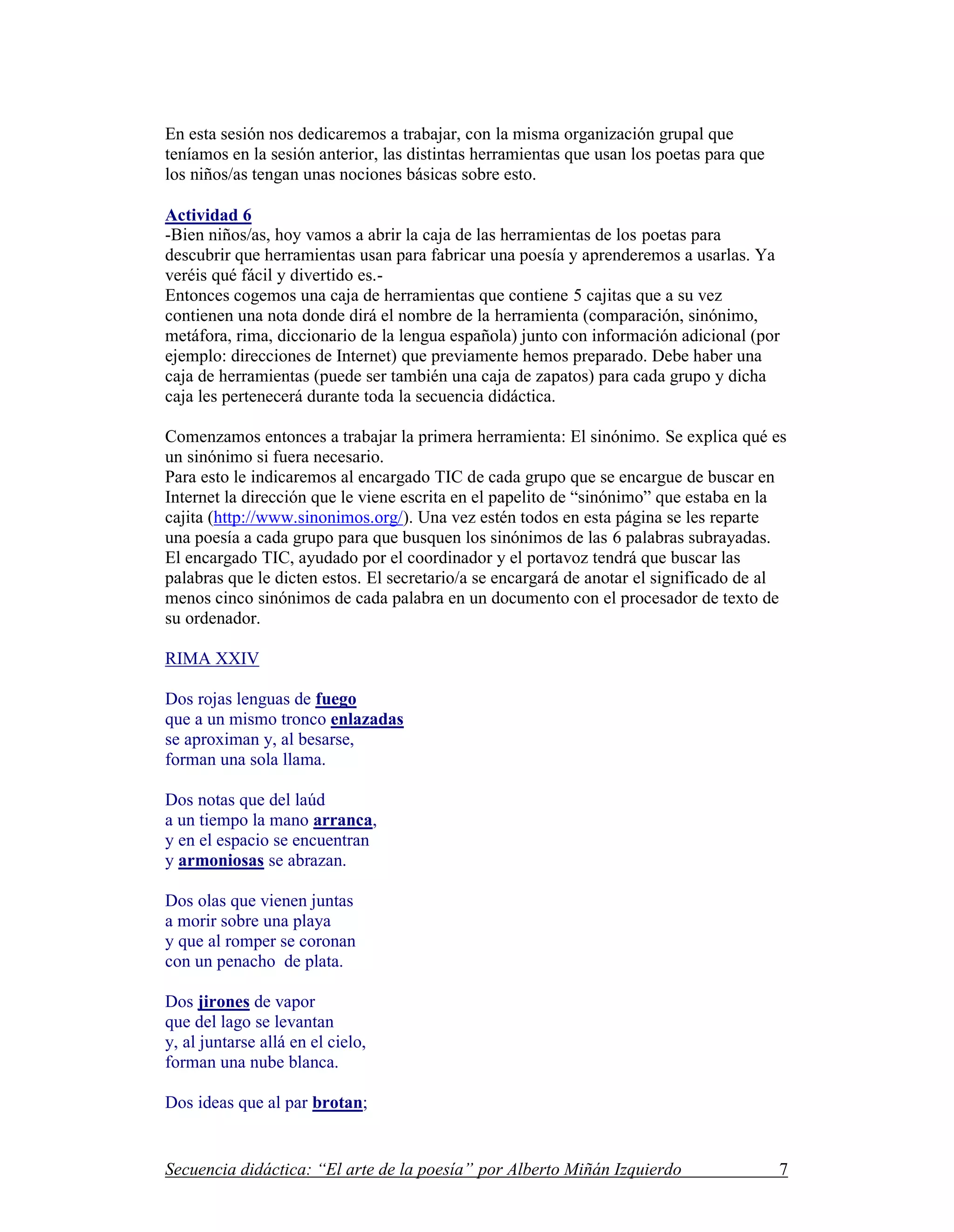 Secuencia didáctica: "El arte de la poesía" | PDF
