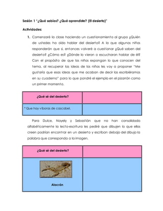 Secuencia didáctica 1 el desierto | DOCX