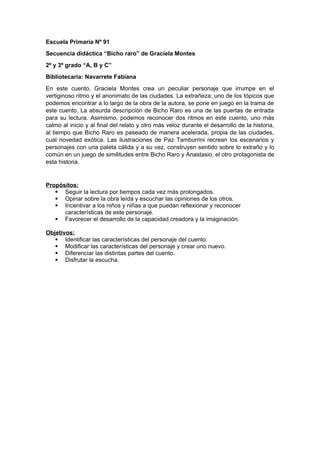 SECUENCIA DIDÁCTICA BICHORARO.docx Encontraran actividades sobre el ...
