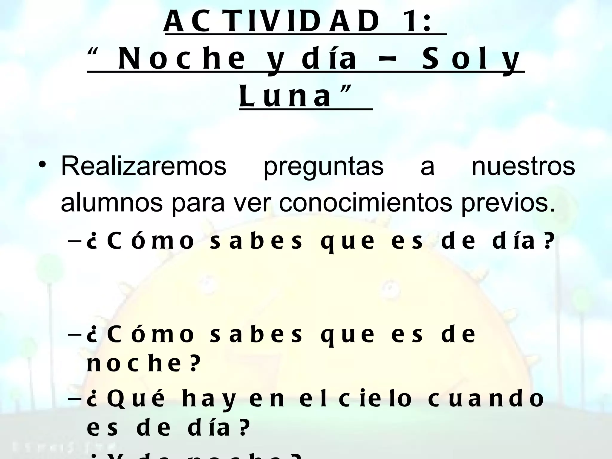 Secuencia didáctica el sol y la luna | PPT