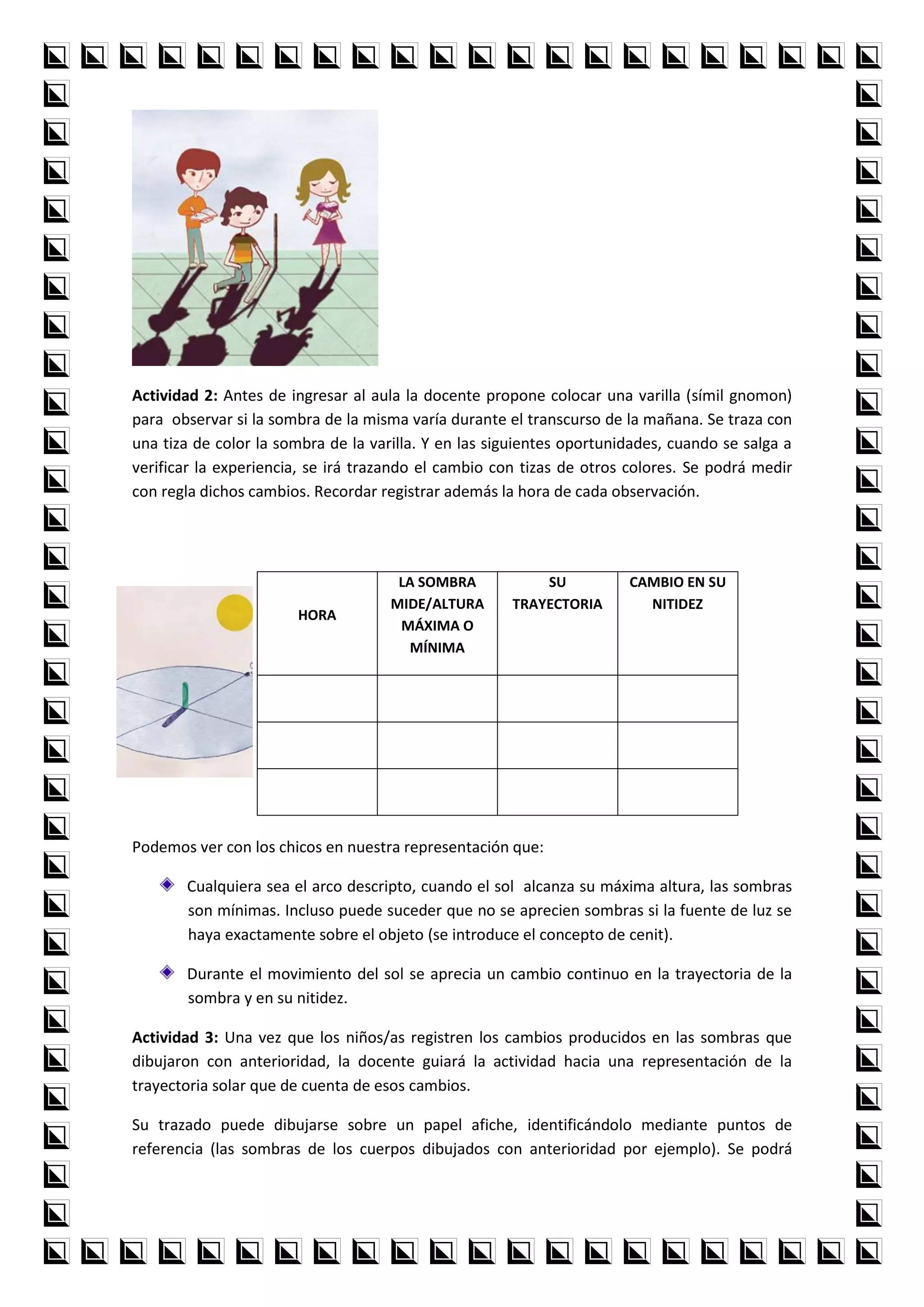 Secuencia movimiento aparente del sol 1º grado | PDF
