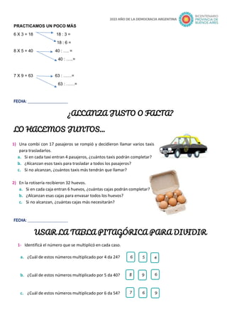 SECUENCIA MULTIPLICACION Y DIVISION para 3 grado | PDF