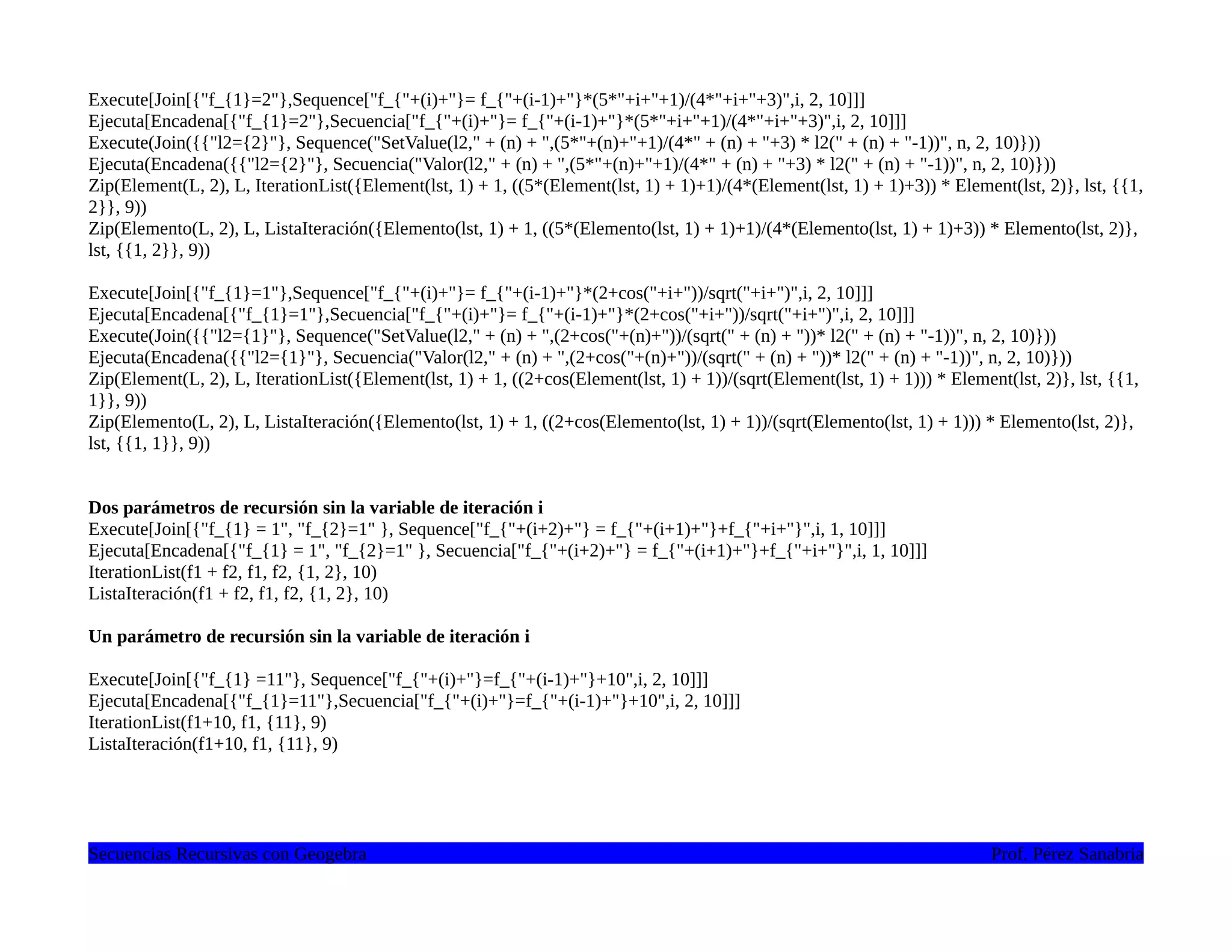 Secuencias Recursivas, Sucesiones Recursivas & Progresiones con ...