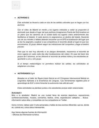 Descubriendo Madrid. Guía didáctica. Tarea final TIC. | PDF