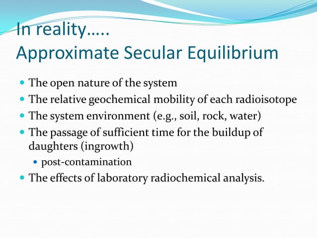 Secular Equilibrium Presentation For Aehs | PPT