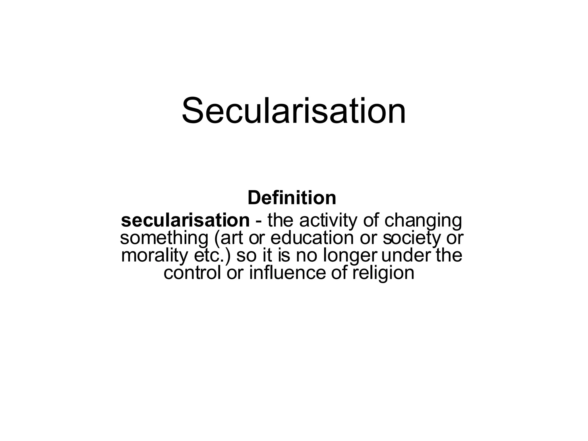 Secularisation | PPT