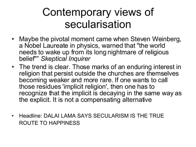 Secularisation | PPT | Atheism | Religion & Spirituality