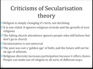 Secularisation in America | PPTX