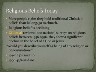 Secularisation (Part 1): Britain | PPTX