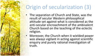 Secular, Secularization and Islam | PPT