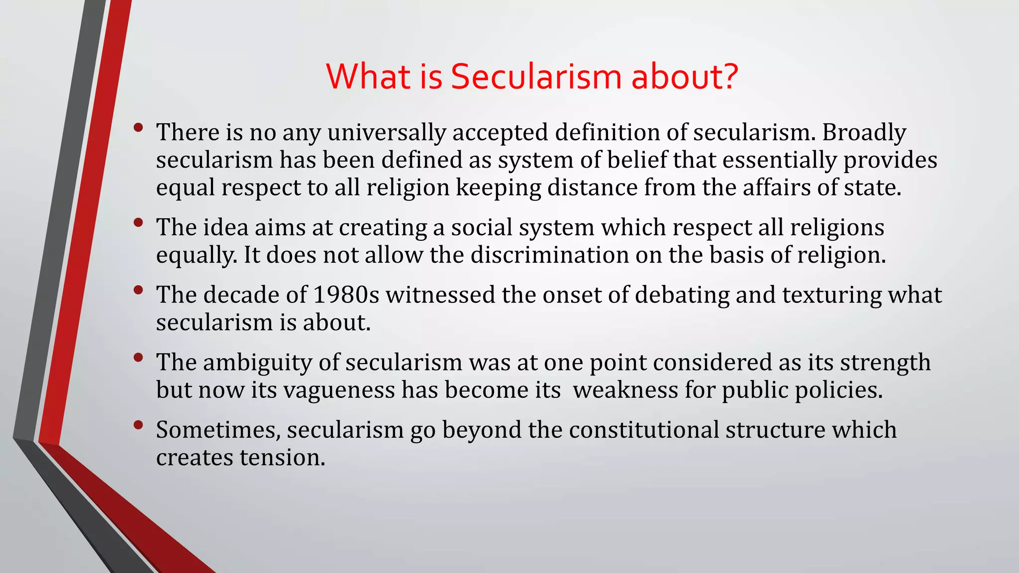 Secularism: "What does it really mean"? | PPTX