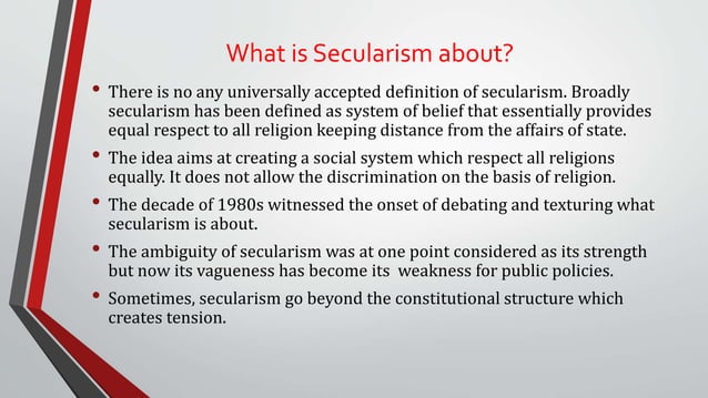 Secularism: "What does it really mean"? | PPT