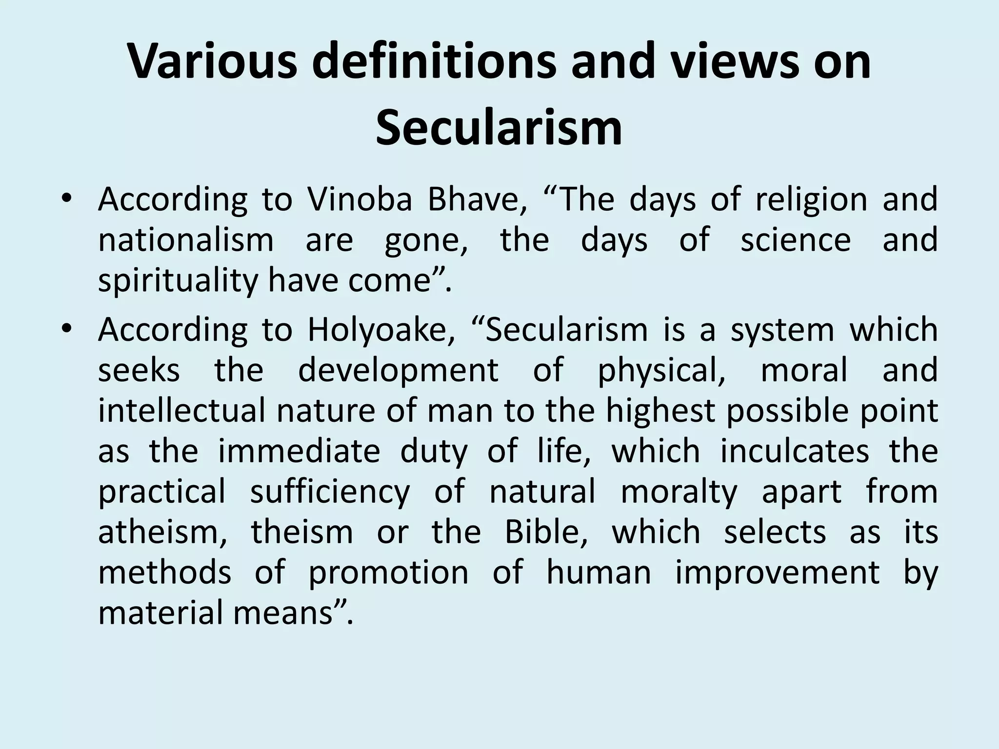 Secularism and its relevance to education | PPTX
