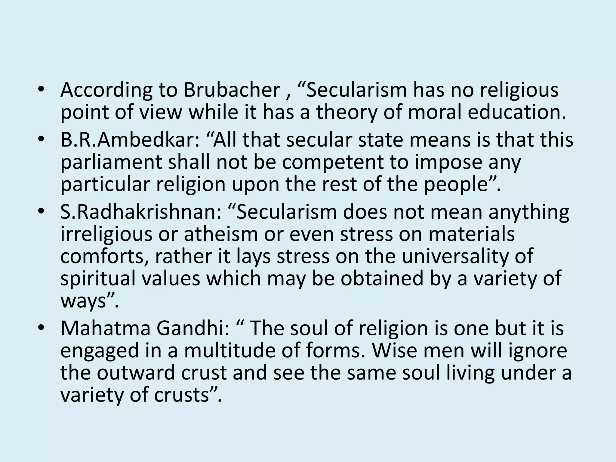 Secularism and its relevance to education | PPTX