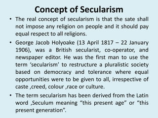 Secularism and its relevance to education | PPTX