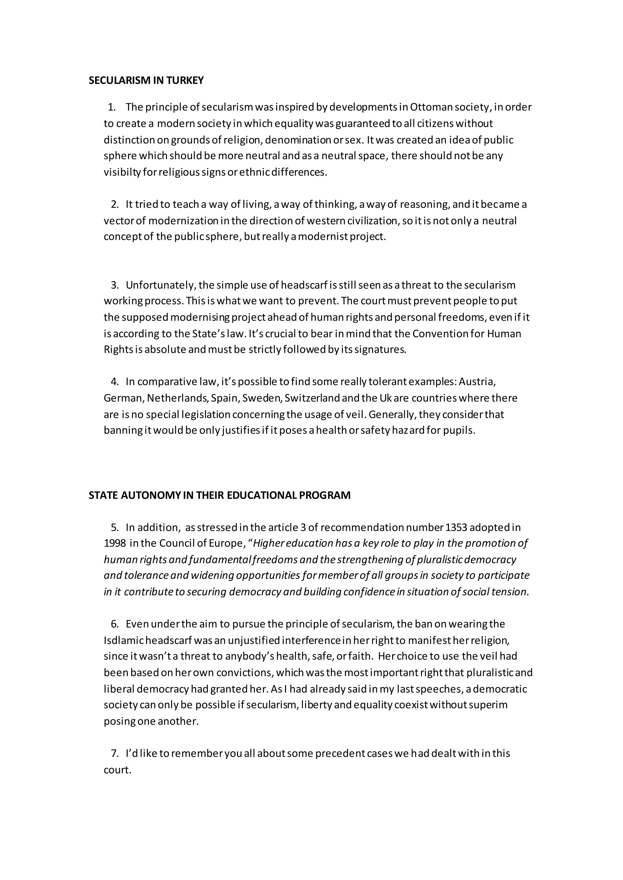 Secularism in turkey | DOCX