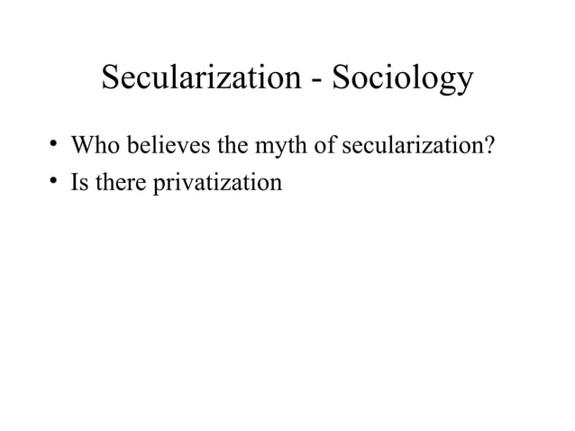 Secularization sociology | PPT