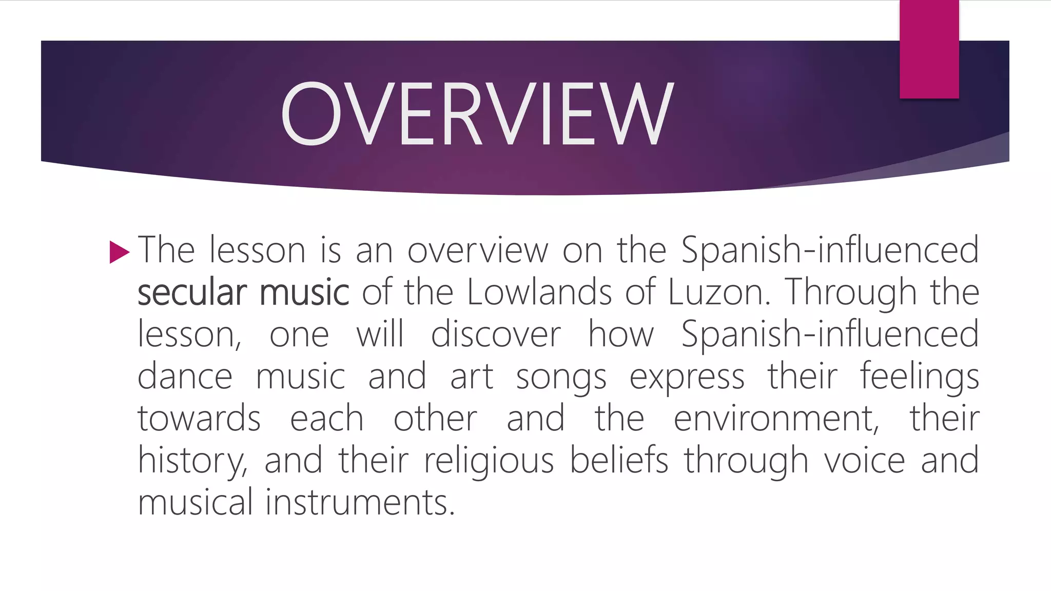 Secular music with spanish influence | PPTX