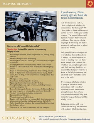 SecurAlert September 2014 - Bullying | PDF